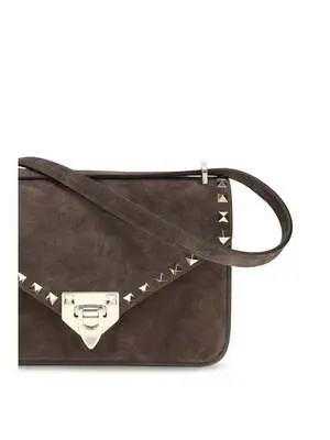 Valentino Garavani Rockstud Suede Shoulder Bag
