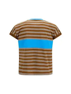 Versace Striped Cotton T-shirt - Brown