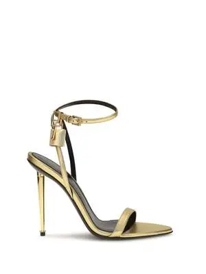 TOM FORD Lambskin Stiletto Sandals With -tone Detail - Gold