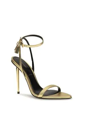TOM FORD Lambskin Stiletto Sandals With -tone Detail - Gold
