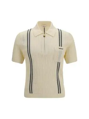 Versace Jacquard Cotton Knit Polo - Multicolor