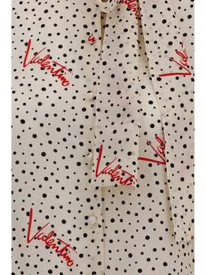 Valentino Garavani Crepe De Chine Bow-neck Shirt - Multicolor