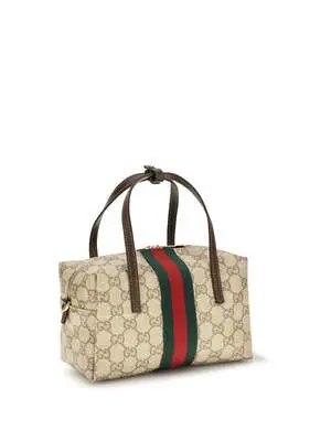 Gucci Gg Fabric Web Stripe Bucket Bag - Cream