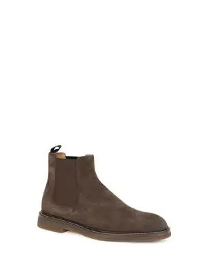 Brunello Cucinelli Suede Leather Chelsea Boots - Brown