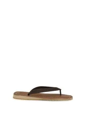 Miu Miu Flip-flop Sandals With Embossed Logo - Brown