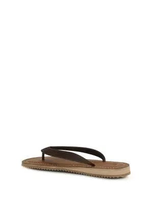 Miu Miu Flip-flop Sandals With Embossed Logo - Brown