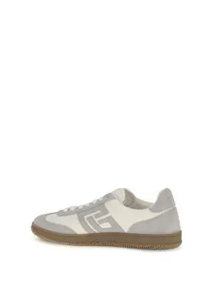 Balmain Swan Sneakers In Suede And Smooth Leather
