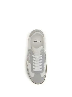 Balmain Swan Sneakers In Suede And Smooth Leather