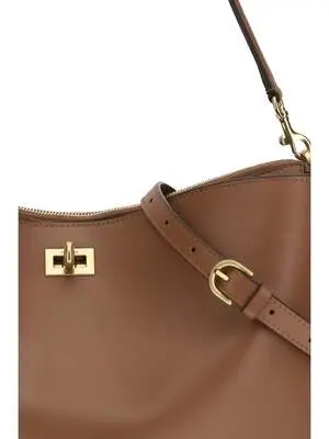 Balenciaga Rodeo Shoulder Bag With Twist Lock Closure - Cream
