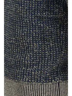 Balmain Short-sleeve Sequined Sweater With Buttons - Blue