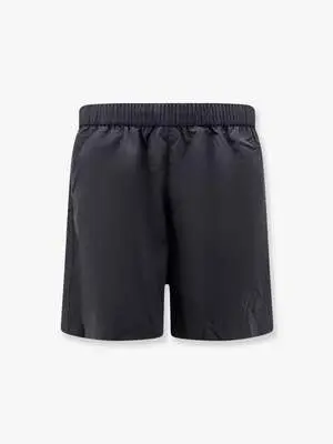 Moncler Nylon Swim Trunks With Logo Patch - Multicolor