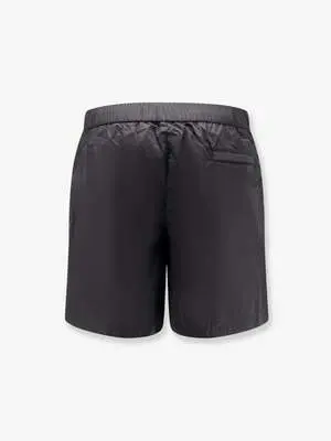 Moncler Nylon Swim Trunks With Logo Patch - Multicolor