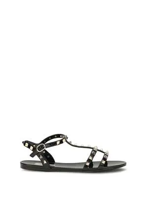 Valentino Garavani Rubber Rockstud Sandals - Black
