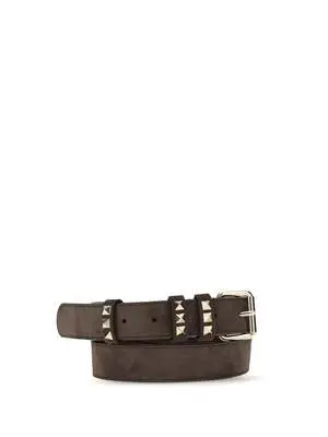 Valentino Garavani Rockstud Suede Belt - Brown