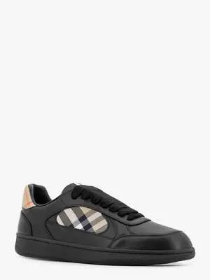 Burberry Leather Sneakers With Traditional Check Inserts