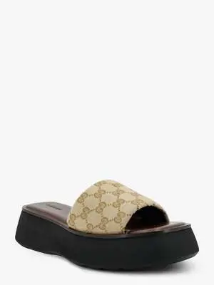 Gucci Gg Canvas Platform Sandals - Multicolor