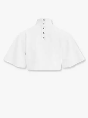 Alaïa Cropped Ribbed Cotton T-shirt