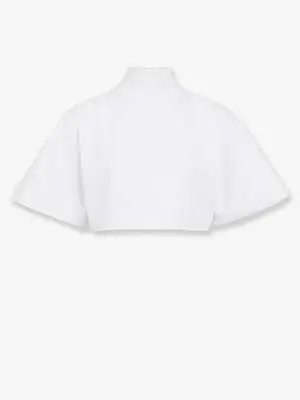 Alaïa Cropped Ribbed Cotton T-shirt - Multicolor