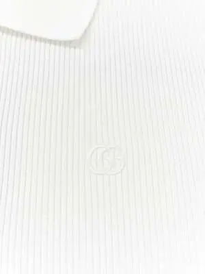 Gucci Ribbed Cotton Jersey Polo Shirt With Web Detail - White