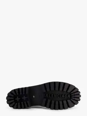 Balenciaga Leather Combat Boots With Maxi Rubber Sole - Black