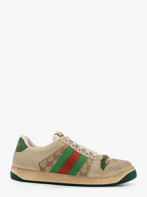 Gucci Screener Gg Low-top Vintage Leather Sneakers - Multicolor