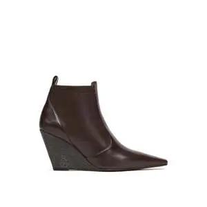 Brunello Cucinelli Monili Wedge Ankle Boots - Brown