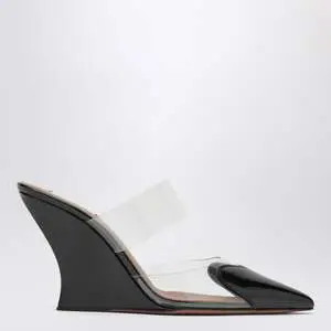 Alaïa Patent Leather Le Coeur Wedge Mules - Black