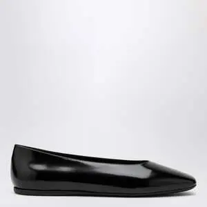 Prada Brushed Leather Ballet Flats - Black