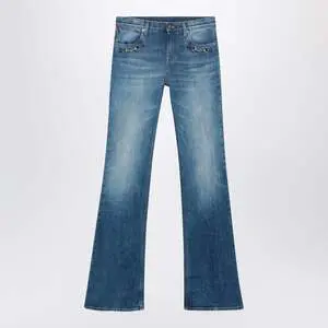 Gucci Low-rise Flare Jeans With Horsebit Detail - Blue