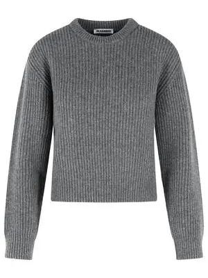 JIL SANDER Wool Crew Neck Sweater - Gray