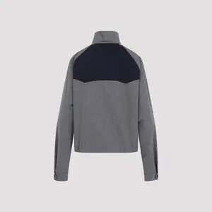 Miu Miu Gingham Check Blouson Jacket With Contrasting Yoke