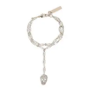 Alexander McQueen Pavé Skull Bracelet - Silver