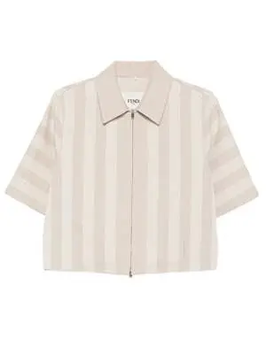 FENDI Fendi Pequin Striped Cropped Jacket