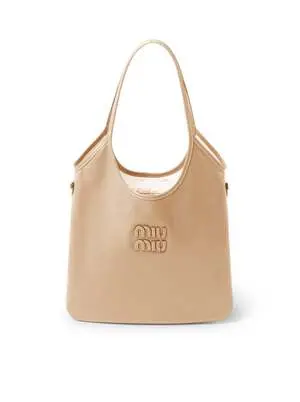 Miu Miu Miu Miu Ivy Leather Tote Bag Cream