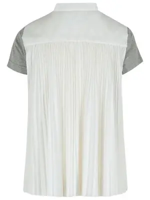 Sacai Cotton T-shirt With Pleated Back Insert