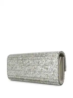 JIMMY CHOO Sweetie Coarse Glitter Acrylic Clutch Bag - Silver