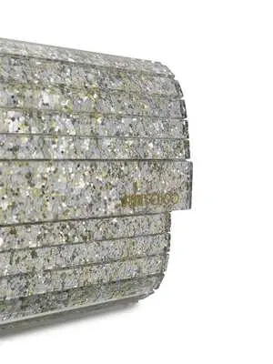 JIMMY CHOO Sweetie Coarse Glitter Acrylic Clutch Bag - Silver