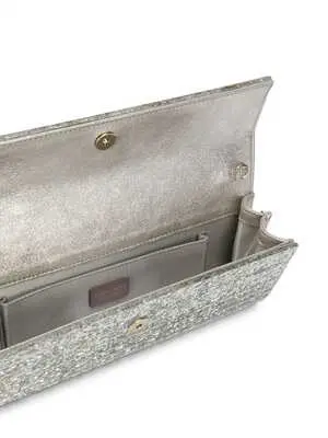 JIMMY CHOO Sweetie Coarse Glitter Acrylic Clutch Bag - Silver
