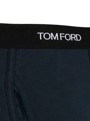TOM FORD Logo-waistband Cotton Boxer Briefs - Blue