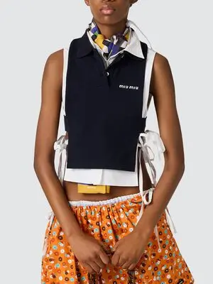 Miu Miu Sleeveless Polo Top - Blue