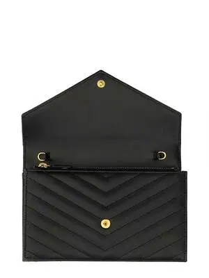 Saint Laurent Envelope Cassandre Wallet With Chain