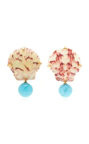 JENNIFER BEHR Kori Gold-plated Brass Turquoise And Seashell Earrings - Multi