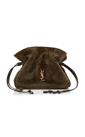 Saint Laurent Jamie Suede-satin Shoulder Pouch - Brown