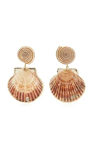 JENNIFER BEHR Roma Gold-plated Brass Seashell Earrings