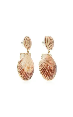 JENNIFER BEHR Roma Gold-plated Brass Seashell Earrings