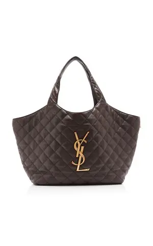 Saint Laurent Icare Medium Leather Tote - Brown