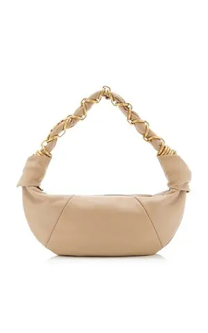 Saint Laurent Amalia Mini Leather Hobo Bag - Tan