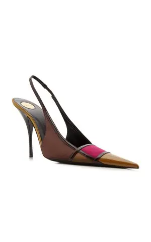 Saint Laurent Pointed Toe Slingback Pumps - Multi