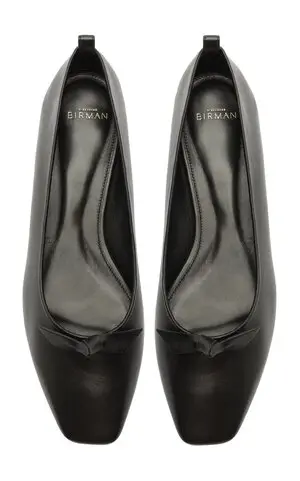 ALEXANDRE BIRMAN Slim Clarita Street Leather Flats - Black