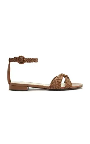 ALEXANDRE BIRMAN Sabrina Leather Flats - Brown